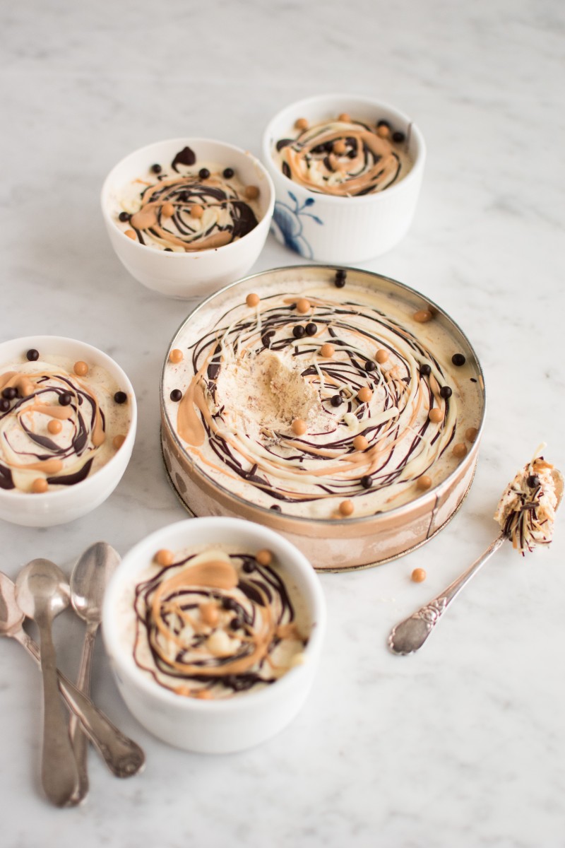 Parfait is med tre slags chokolader